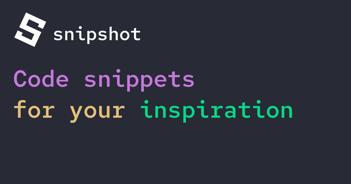 snipshot – code snippets for your inspiration
